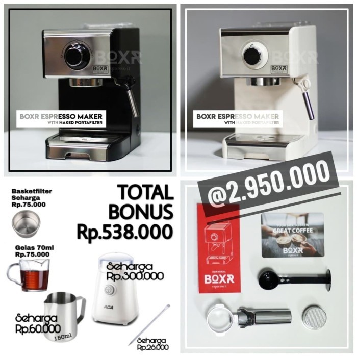Jual PROMO - MESIN KOPI ESPRESSO COFFEE MAKER ORIGINAL BOXR ESPRESSO ...