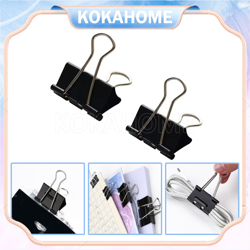 Jual klip hitam/klip penjepit kertas hitam/klip binder | Shopee Indonesia