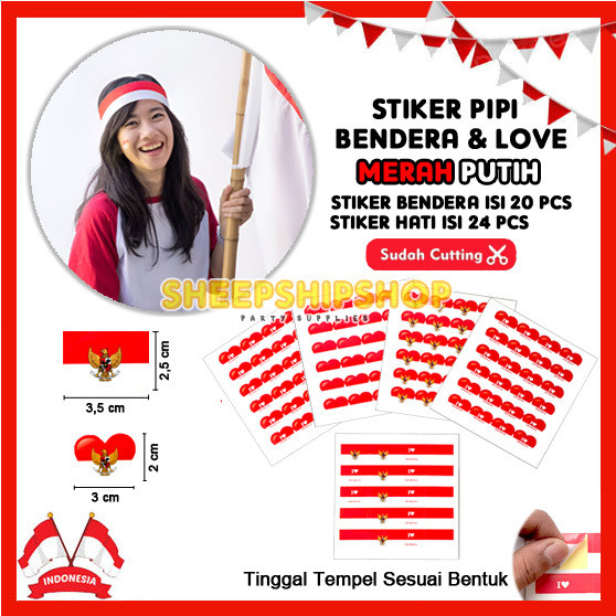Jual [ ISI 24/20 PCS ] STIKER BENDERA 3.5 X 2.5 CM / Stiker Pipi ...