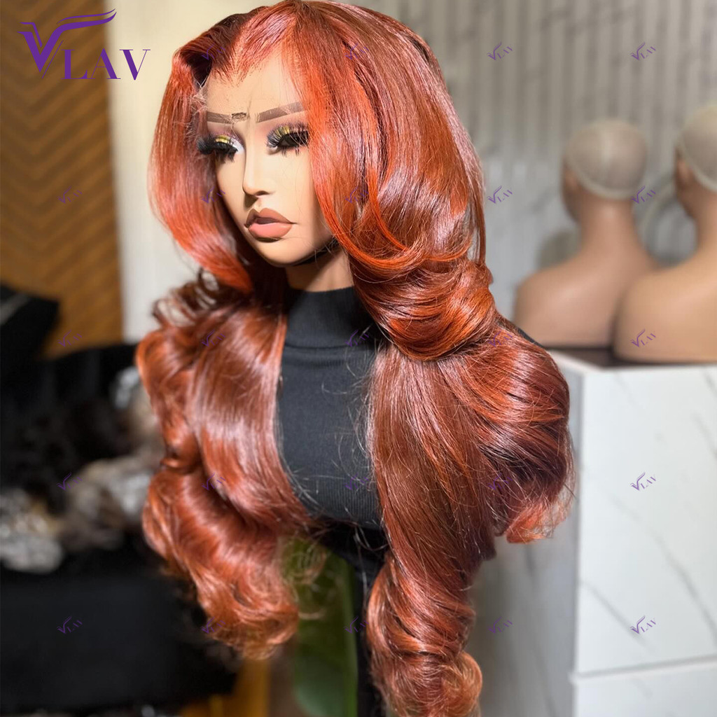 Jual 350 Ginger color 13×6 HD Lace Frontal Wig 360 HD Transparent Lace ...