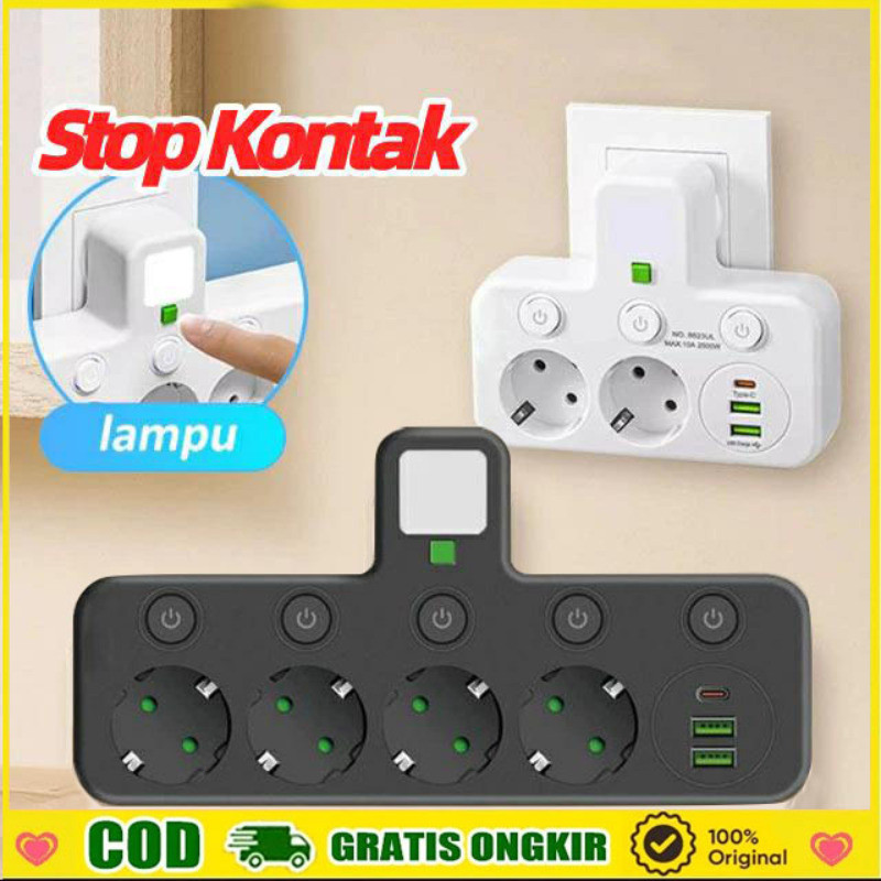 Jual 【COD】（USB Lubang 3/4）Stop Kontak Multi Outlet/Power Strip Tipe C ...
