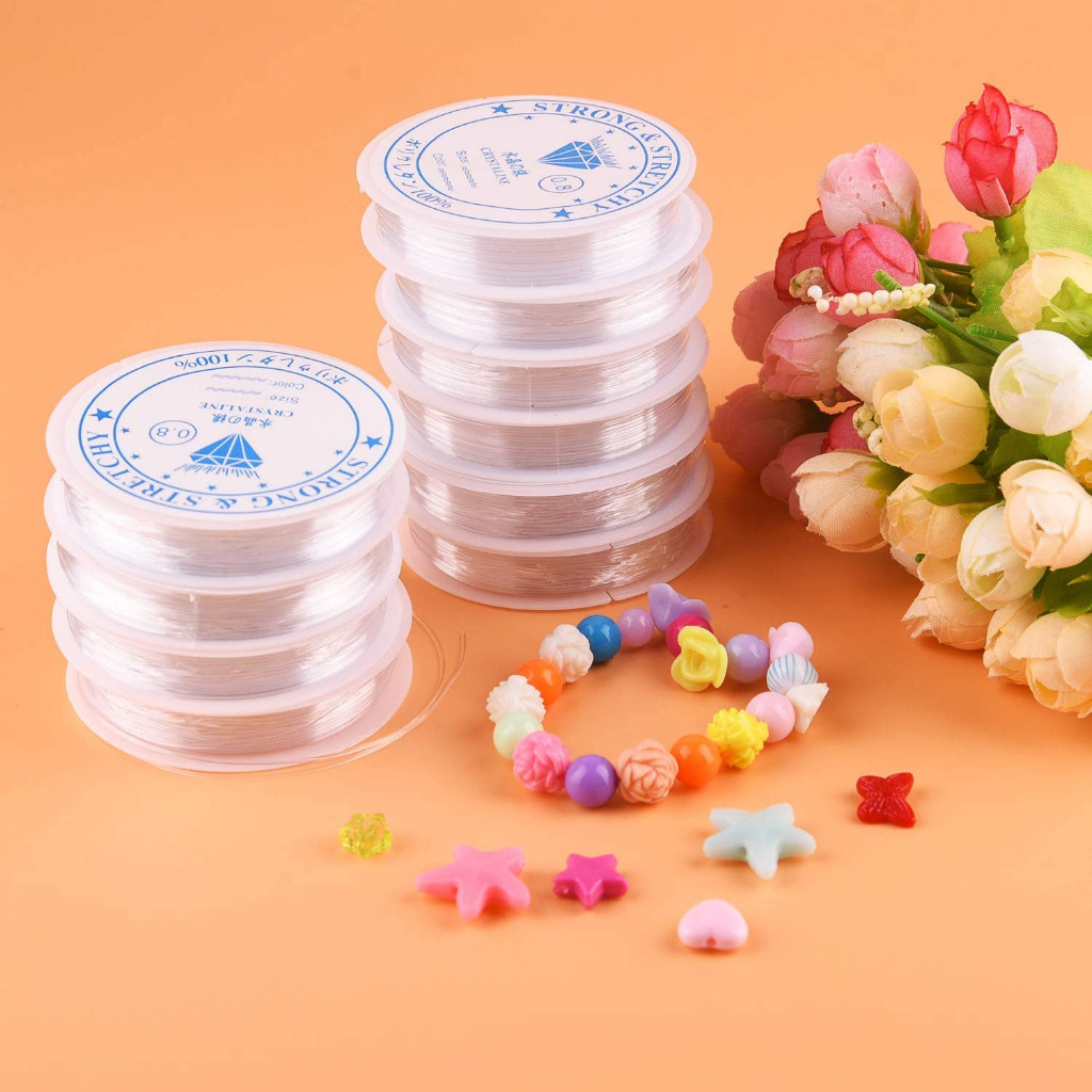 Jual Tali Senar Gelang Elastis Tali Benang Kenur Lentur 1 Roll | Shopee ...