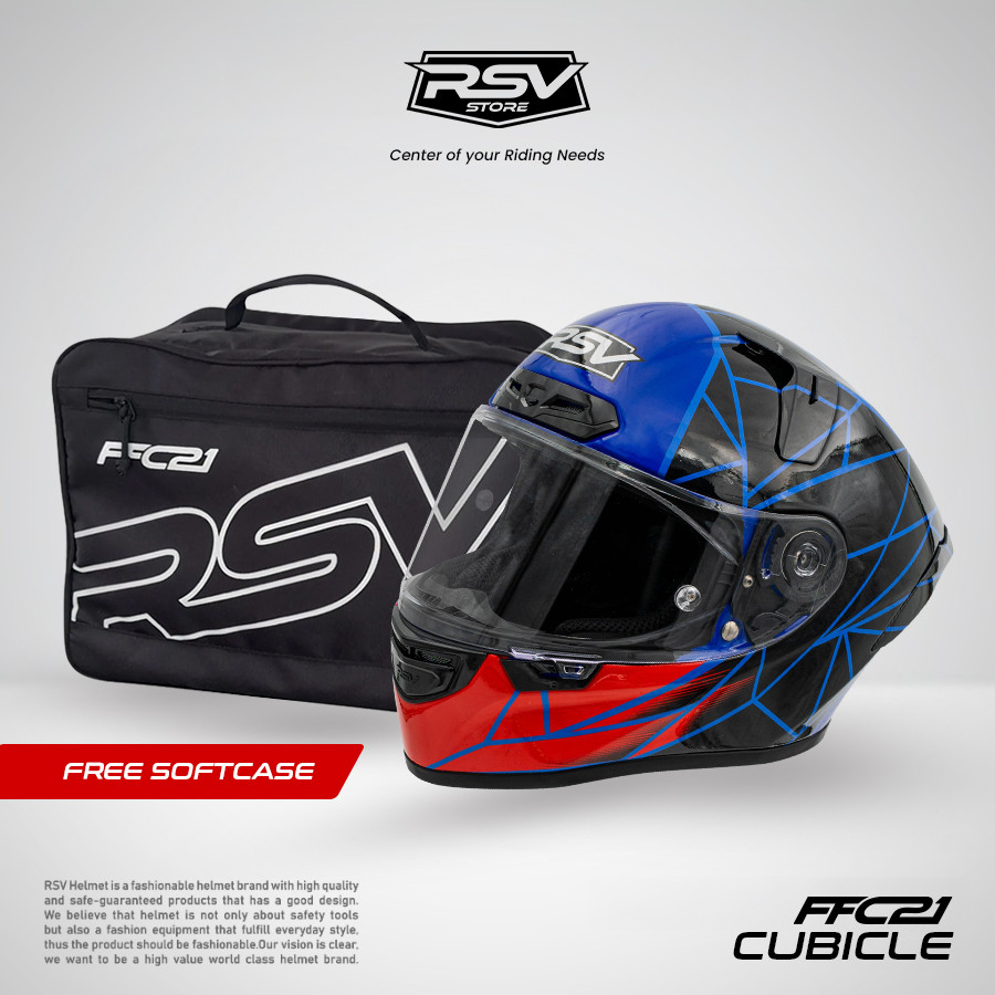 Jual BOX SET HELM RSV FFC21 MOTIF CUBICLE | Shopee Indonesia