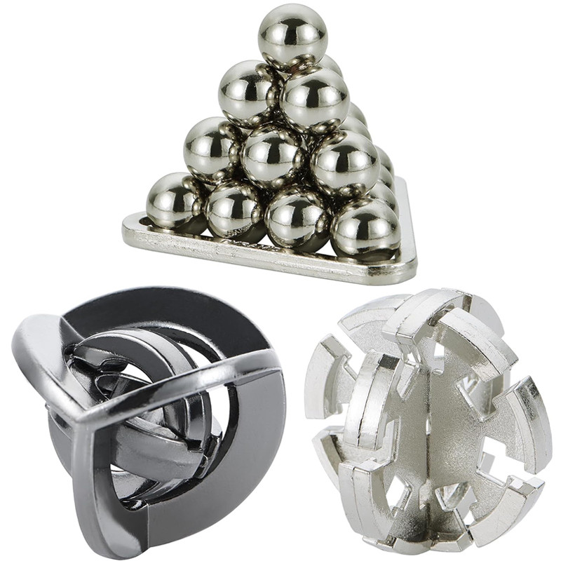 Jual Metal Cast Puzzle Brain Teasers for Kids Adults Baffling Magic Trick Disentanglement Unlock ...