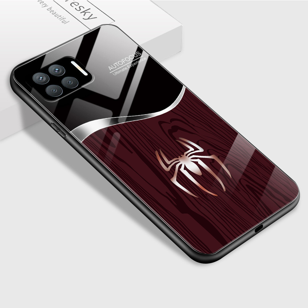 Jual OPPO Reno 4F A93 2020 Untuk Hp Casing Hardcase Ponsel Kaca Cassing Wood Grain Spider 2076 ...