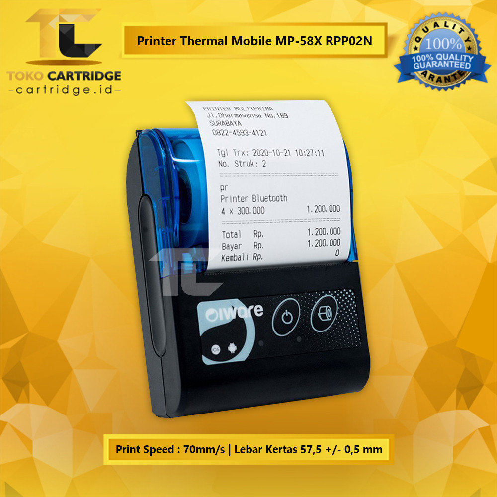 Jual Printer Kasir Thermal Portable 58mm 58 mm Iware MP 58XC MP-58X RPP02N Print Resi (USB ...