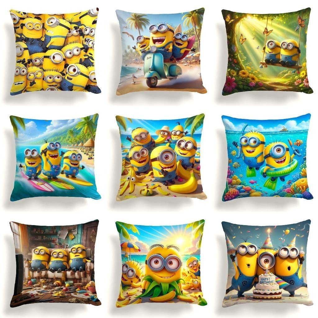 Jual Bantal Sofa Print Motif Minions Papoy Bob Stuart Kevin Banana ...