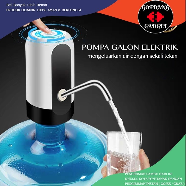 Jual POMPA GALON ELEKTRIK - POMPA AIR OTOMATIS GALON - DISPENSER AIR GALON LED CHARGER | Shopee ...