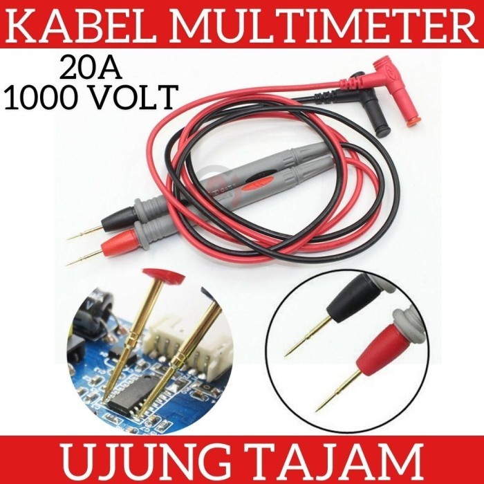 Jual KABEL PROBE MULTITESTER MULTI METER MODEL JARUM 20 AMPER 1000VOLT ...