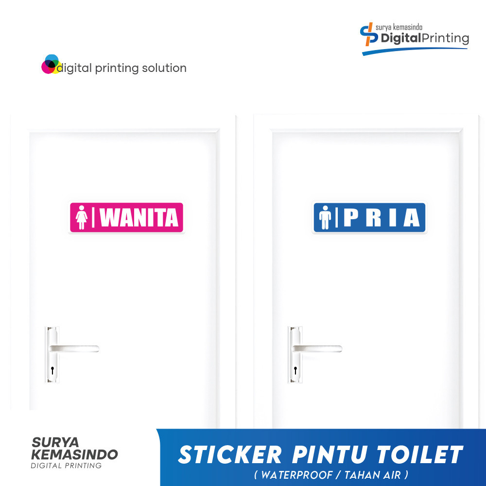 Jual Sticker Pintu Toilet WC Stiker Printing 26x7,5 cm. ( Anti Air ...