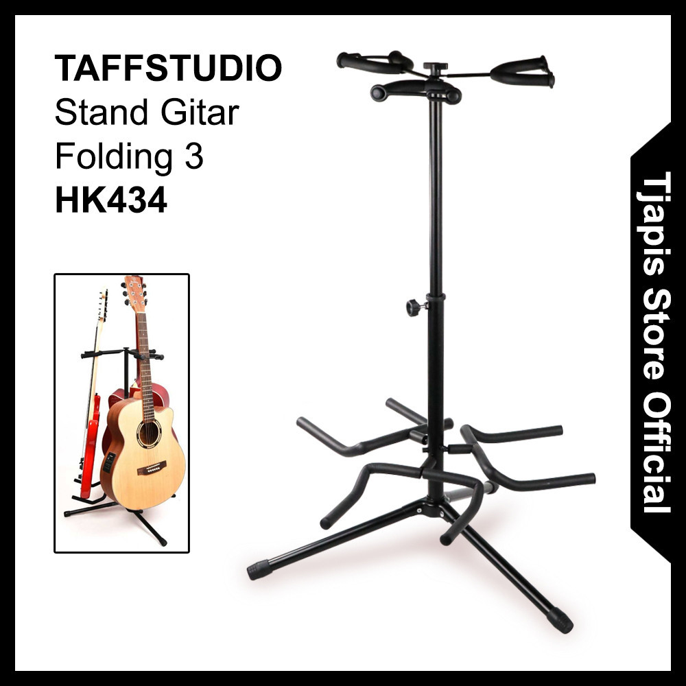 Jual TAFFSTUDIO STAND GITAR FOLDING 3 DOCK ADJUSTABLE BESI ALUMINIUM ...