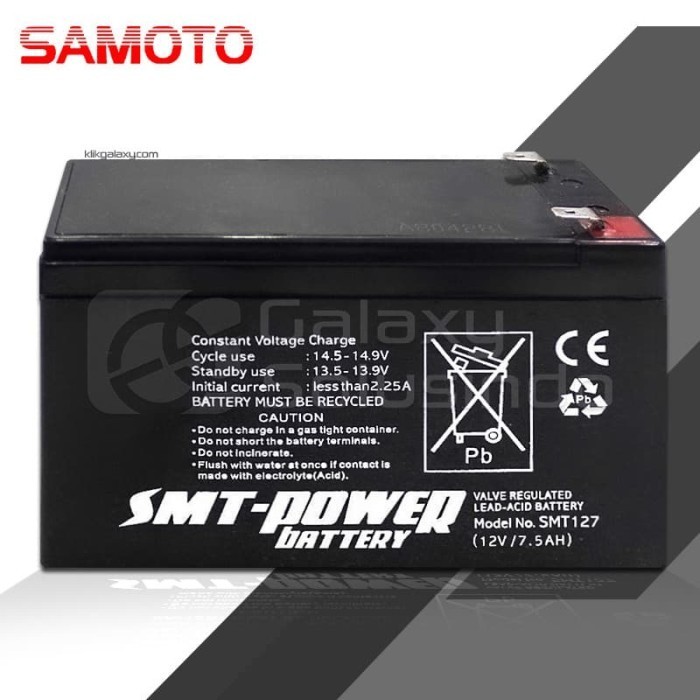 Jual UPS battery - SAMOTO SMT127 SLA 12V / 7,5AH | Shopee Indonesia