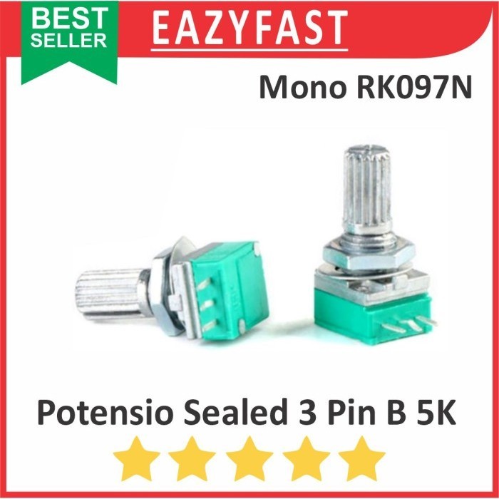 Jual Potensiometer Sealed B5K 5K B 5 K Ohm 3P 3 P Pin Kaki Mono ...