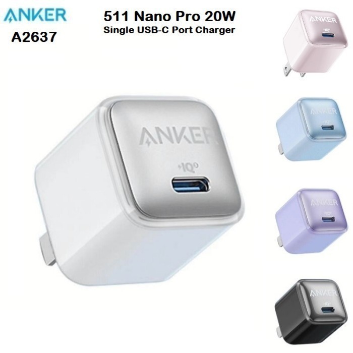 Jual ANKER A2637 - 511 Nano Pro - Single USB-C Port Charger (20W Max ...