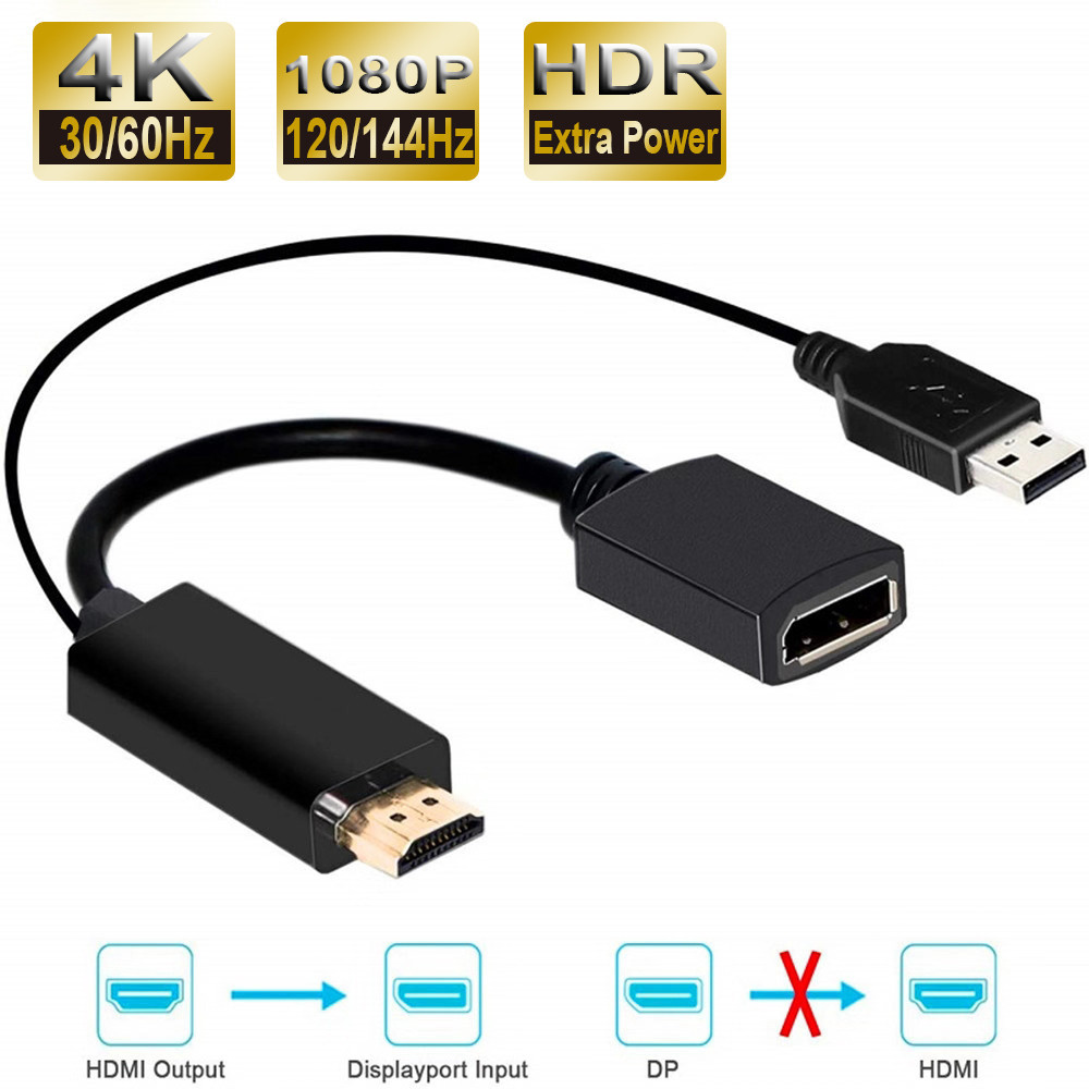 Jual 4K 60Hz HDMI to Displayport Adapter Cable 1080P 120Hz HDMI to DP ...