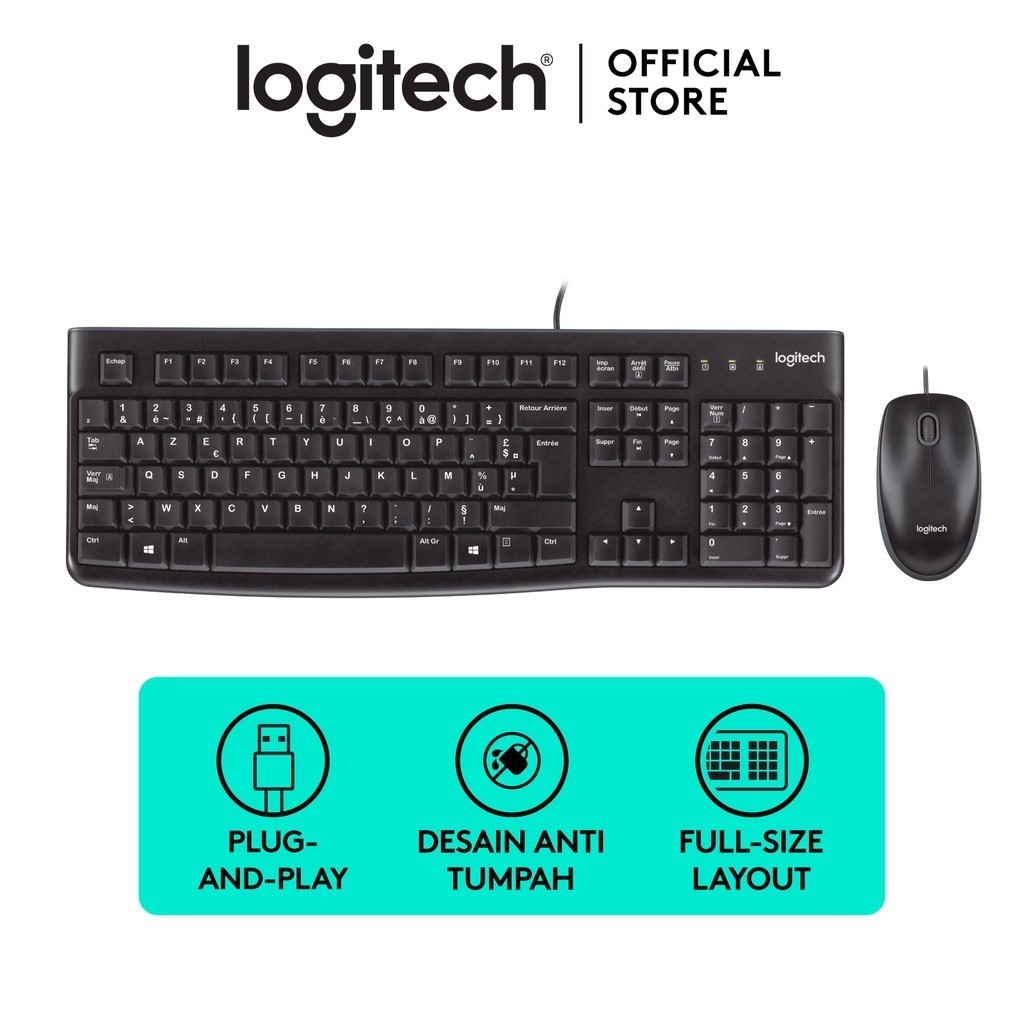 Jual Logitech PAKET Keyboard MK120 USB MK 120 ORIGINAL | Shopee Indonesia