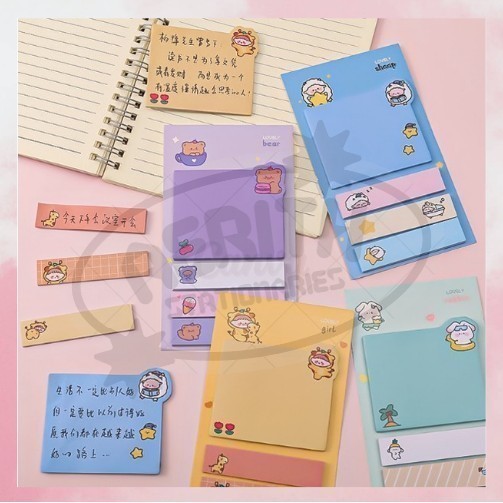 Jual Sticky Notes Lucu 4IN1 Tempelan Kertas Catatan 120 Lembar Notes ...