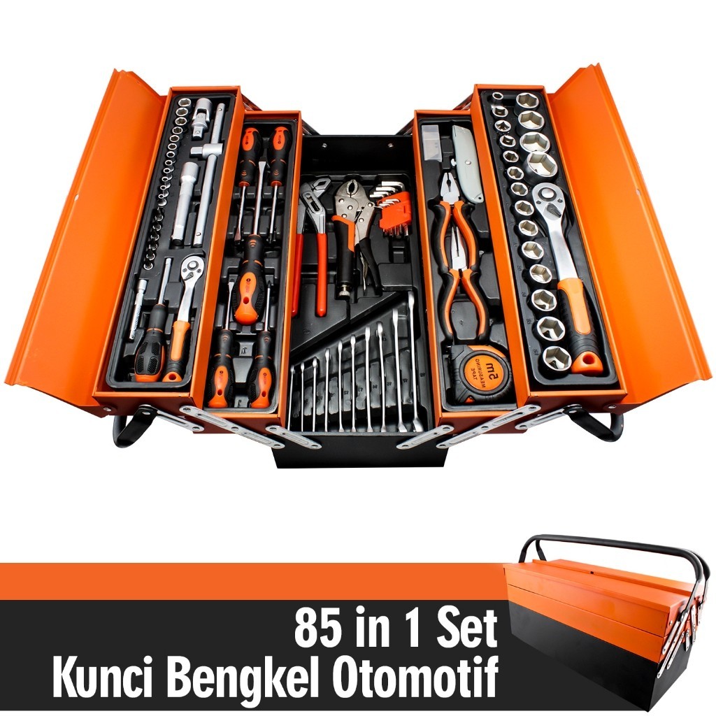 Jual Tool Box 85 Pcs Kunci Sok Set Pekerjaan Otomotif Tool Set -Alat Bengkel | Shopee Indonesia