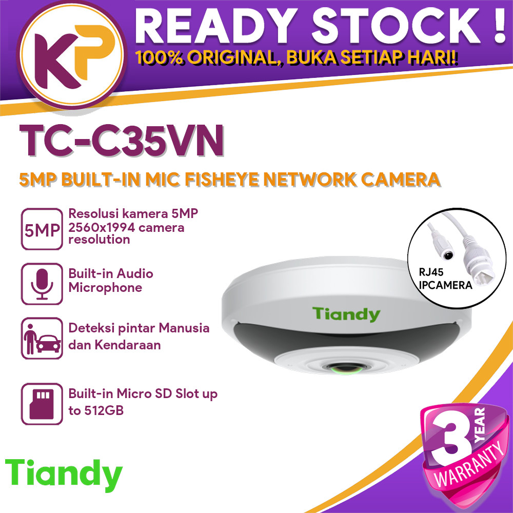 Jual TIANDY TC-C35VN 5MP BUILT-IN MIC FISHEYE NETWORK CAMERA | Shopee ...