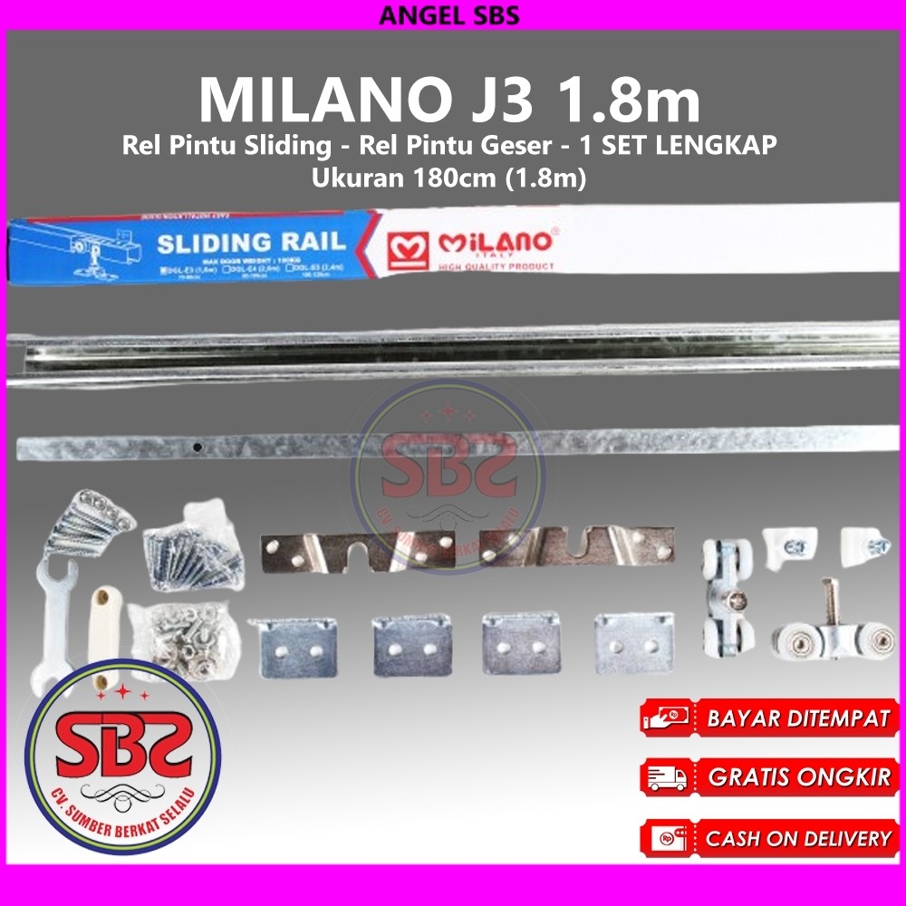 Jual MILANO REL SLIDING J3 - Rel Pintu Dorong - Sliding Rail Galvanis ...