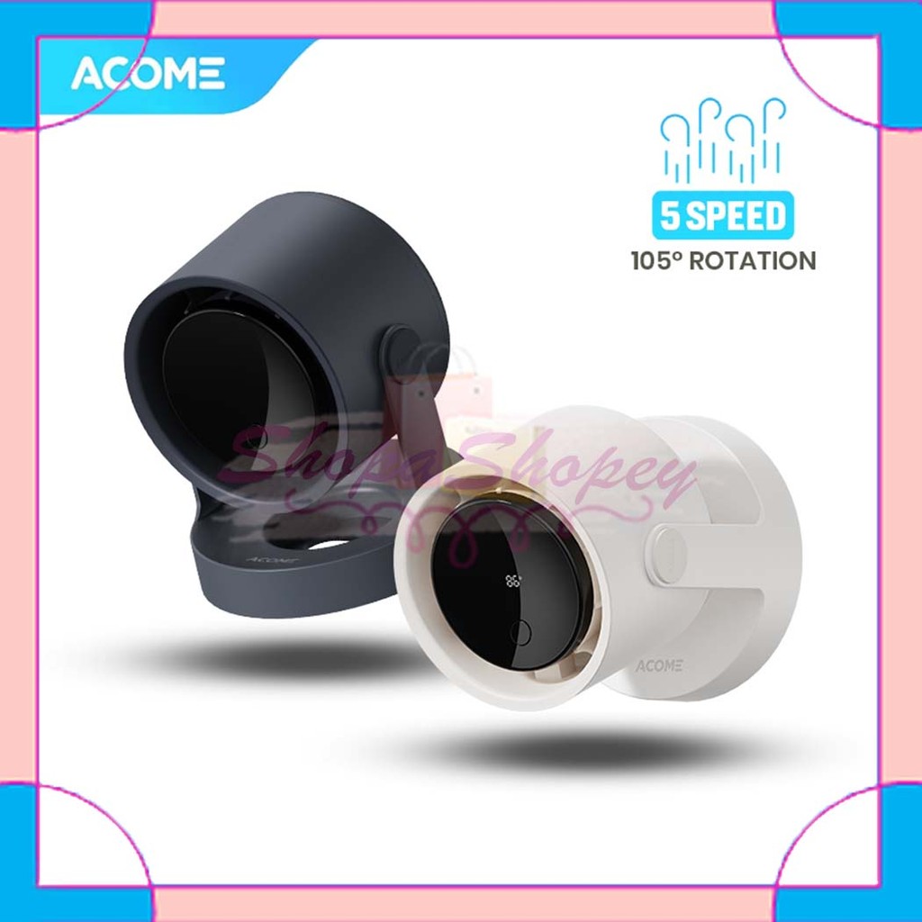 Jual ACOME AF001 Desktop Mini Fan Portable Kipas Angin Mini LED 105 ...