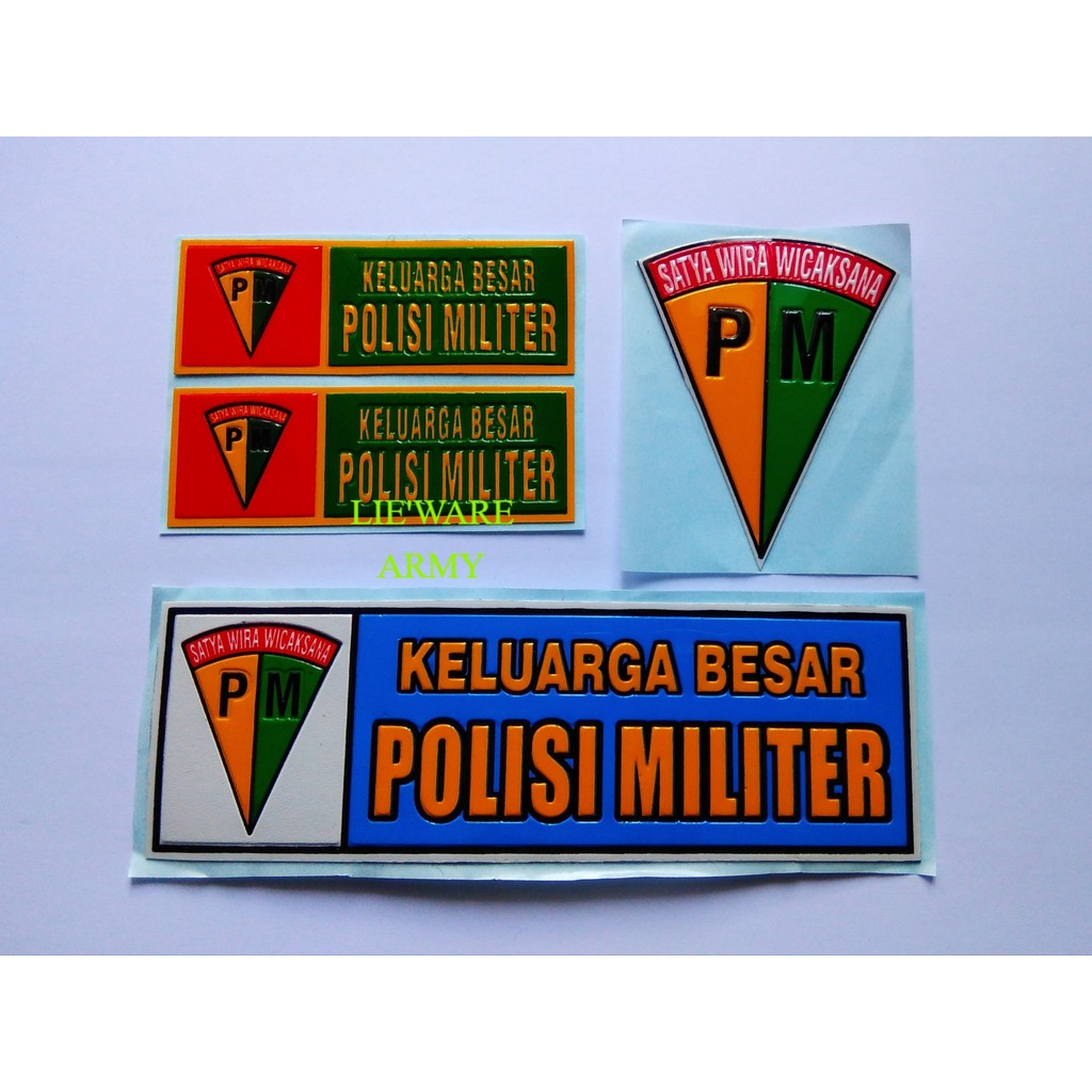 Jual LAS-Sticker Embos POLISI MILITER / Stiker PM | Shopee Indonesia