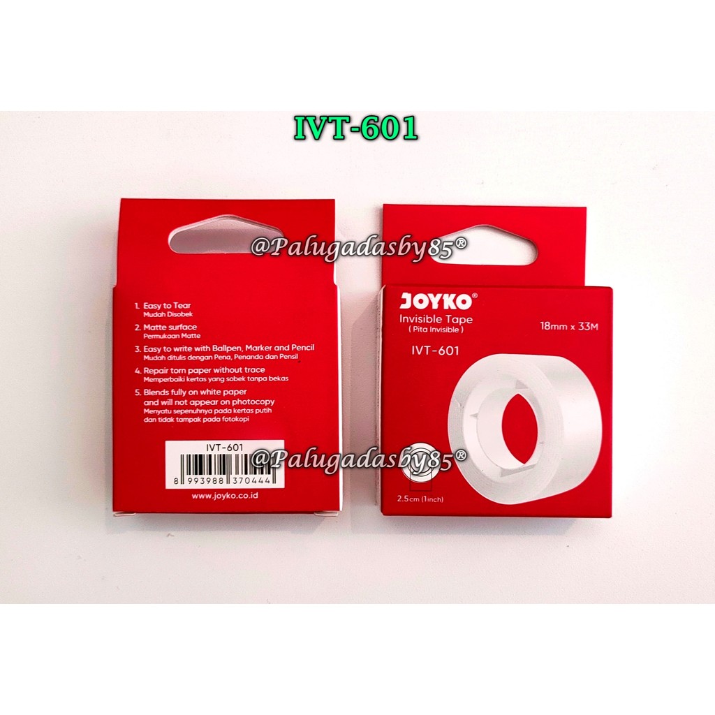 Jual (1 Biji) GROSIR Invisible Tape JOYKO IVT-601 18mm x 33M Pita ...