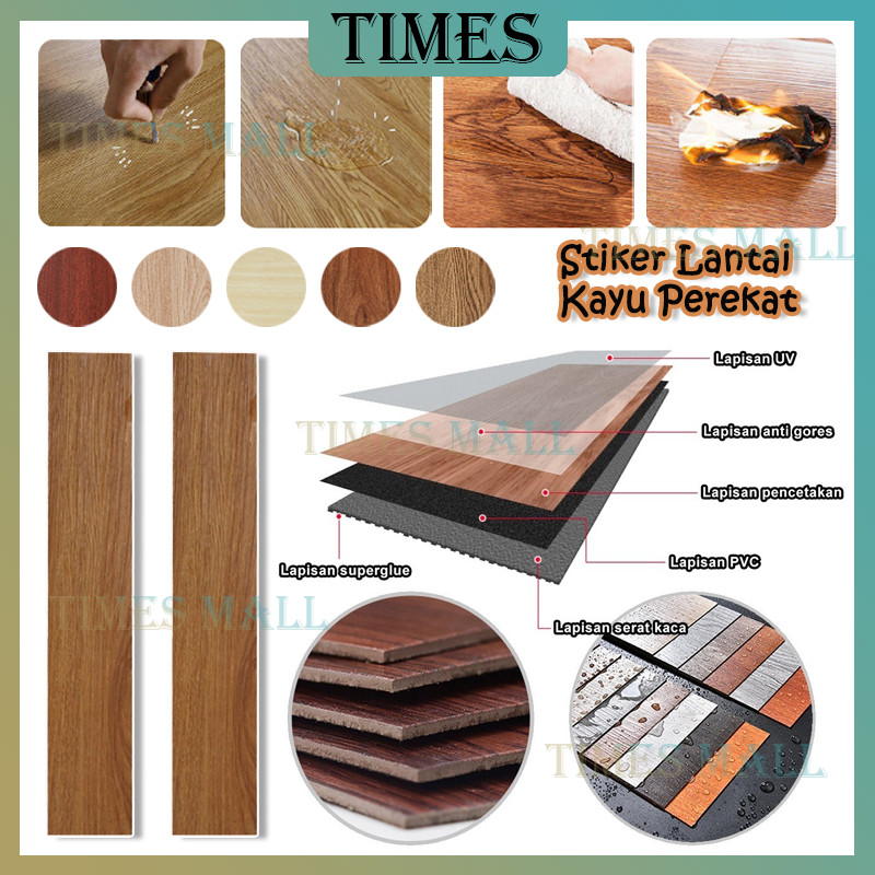 Jual Stiker Vinyl Lantai 91,5cm X 15cm / Stiker Kayu Lantai Parket ...