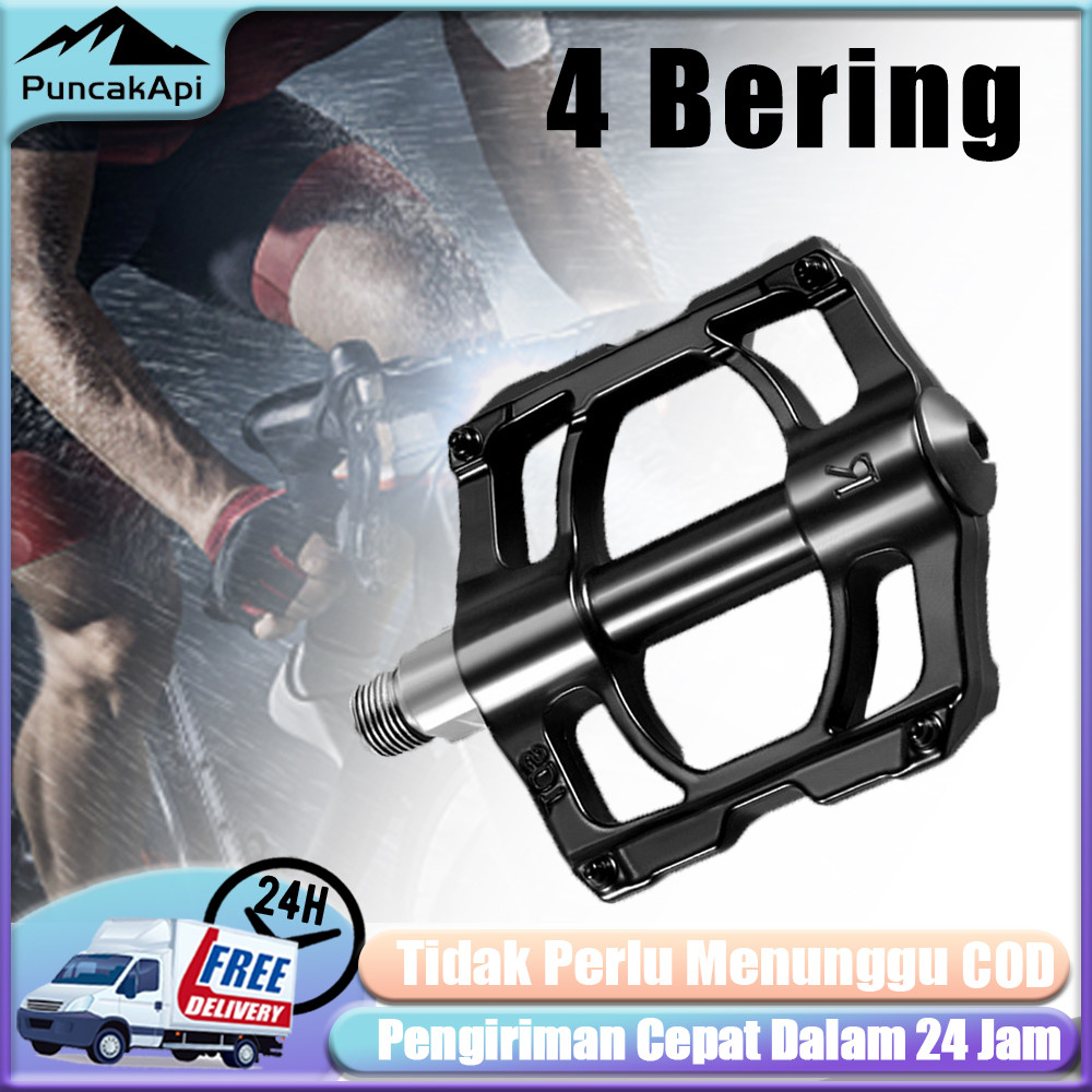 Jual Pedal Sepeda Bike 4 Bering Aluminum Alloy DU Bearing Pedals Tapak ...