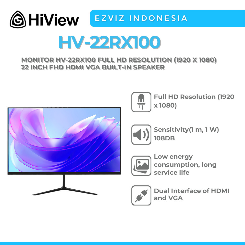 Jual HIVIEW HV-22RX100 MONITOR FULL HD RESOLUTION (1920 X 1080) 22 INCH ...