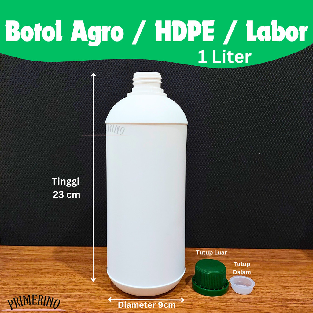 Jual Botol Labor 1 Liter Tutup Hijau / Botol Agro Kimia / Botol HDPE 1L (DAS) | Shopee Indonesia