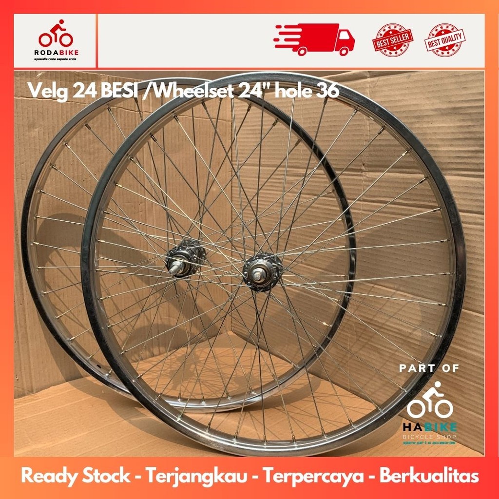 Jual Velg Sepeda Jadi 24 Besi Depan/Belakang Wheelset Besi Sepeda MINI ...