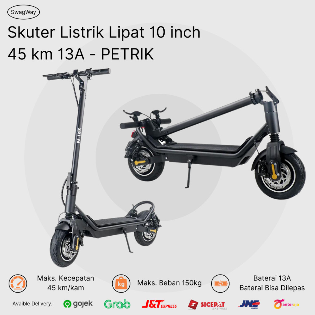 Jual Skuter listrik PETRIK dual motor 1000W 10inch 13Ah 45KM otoped ...