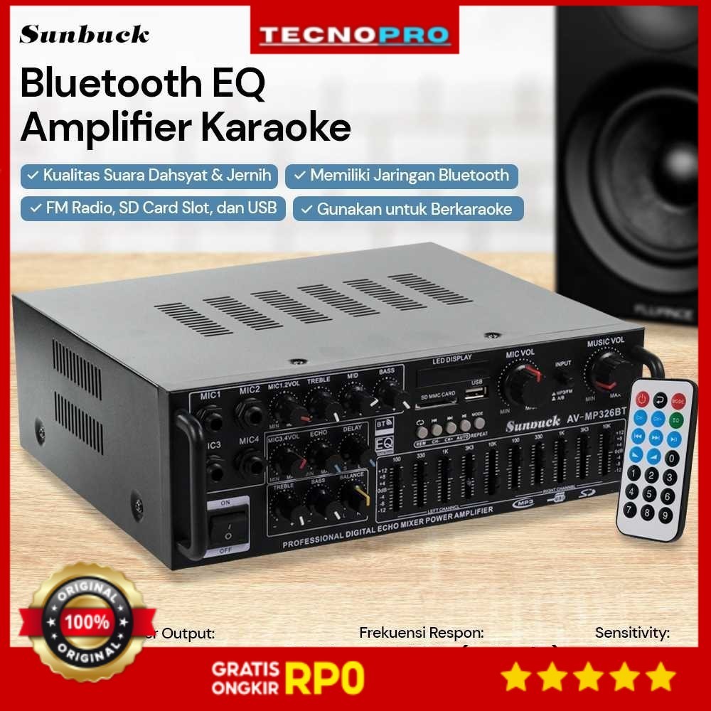 Jual TECNOPRO - Sunbuck Bluetooth EQ Amplifier Karaoke Mixer Audio FM - AV-MP326BT | Shopee ...