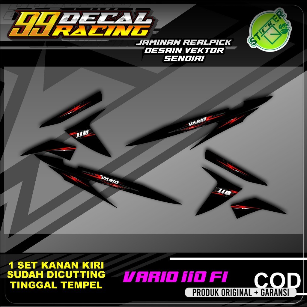 Jual STRIPPING MOTOR KEREN HONDA VARIO 110 FI PETIR SIMPEL STIKER SELEB ...