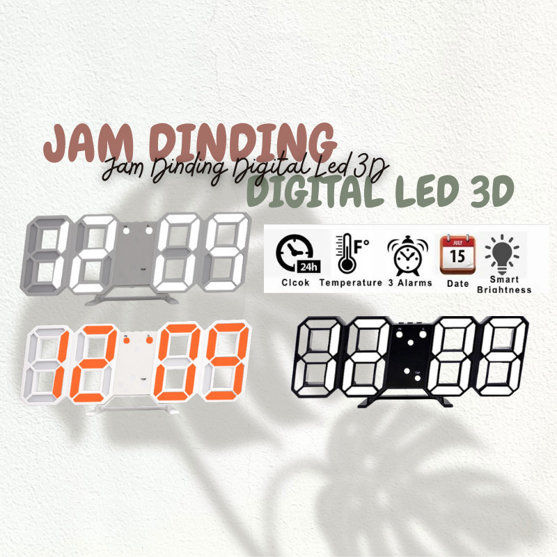 Jual Jam Dinding LED 3D Digital Bentuk Angka | Shopee Indonesia