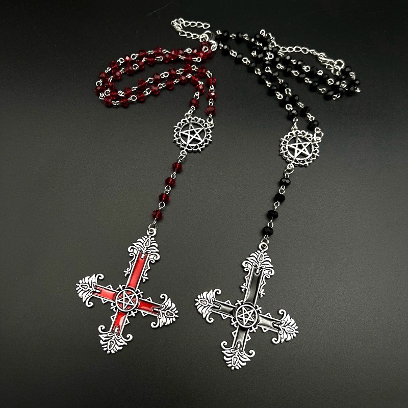 Jual Pentagram Inverted Cross Rosary Baphomet Occult Gothic Sigil of ...