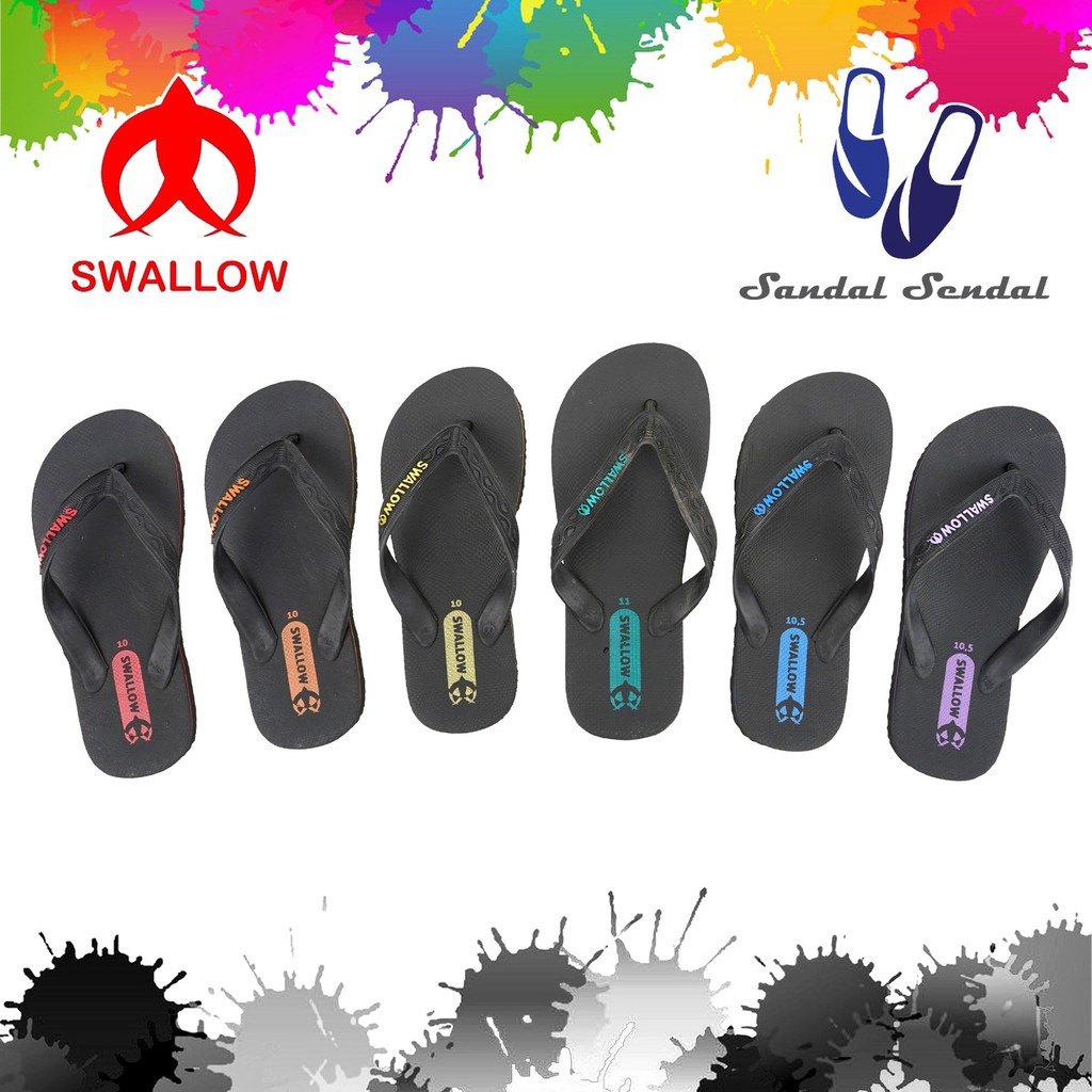 Jual Sandal Jepit Swallow Black Diamond M02 Fashion Sehari-hari Nyaman ...