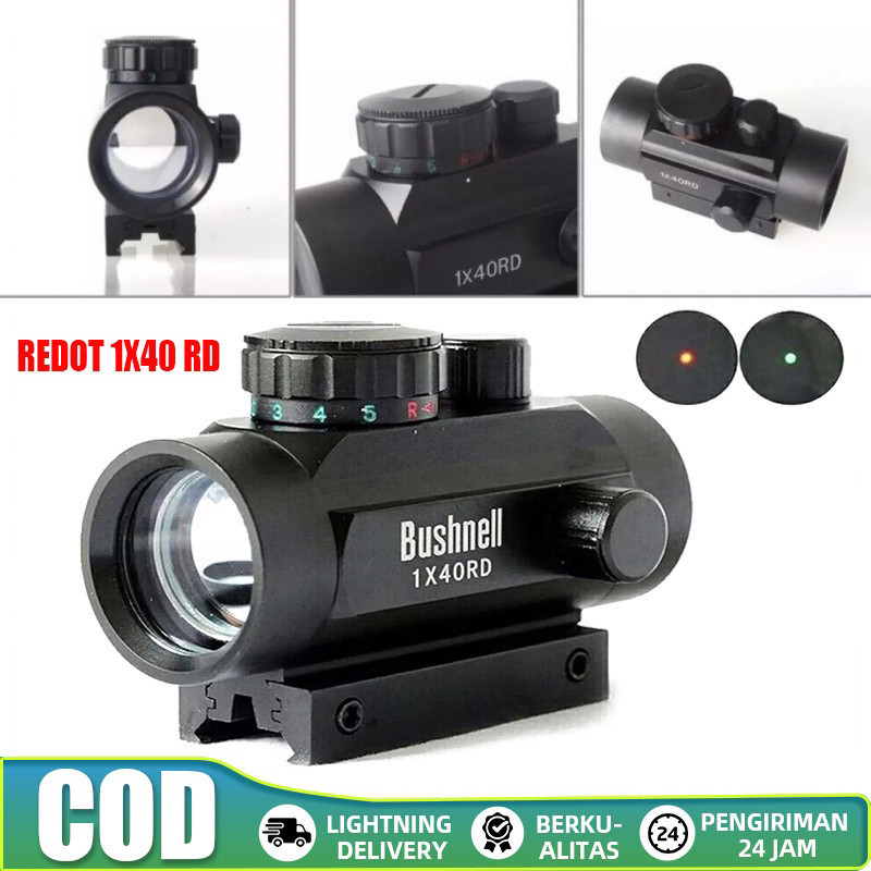 Jual Teleskop Bushnell1x40 Green dot hologram metal RD / Red dot 1X40 ...
