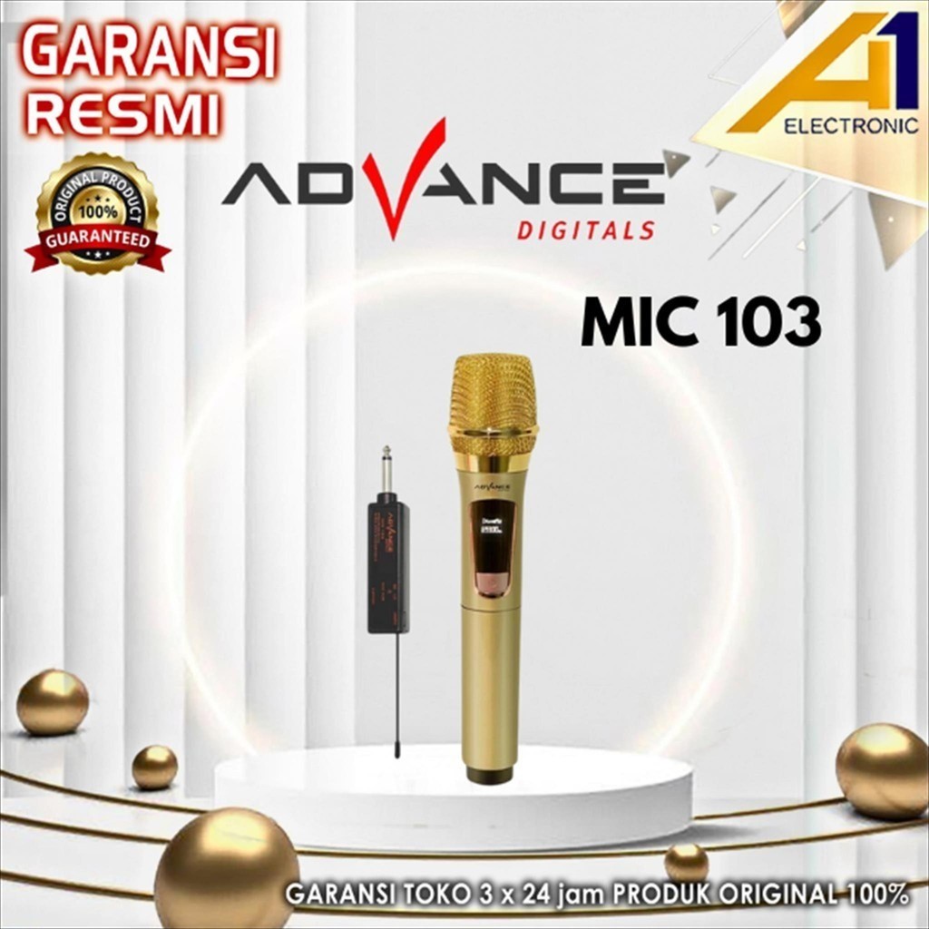 Jual ADVANCE Mic Wireless MIC 103 / MIC103 Baterai Charging , Single ...