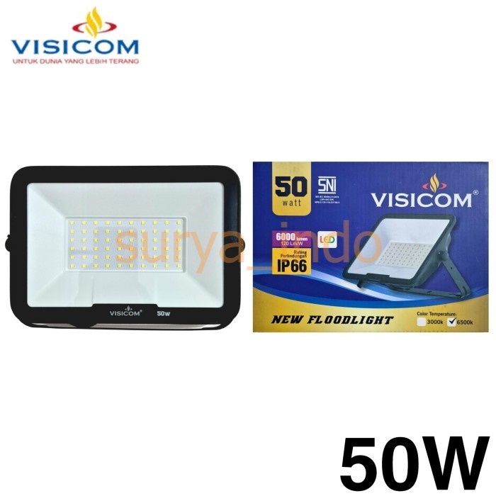 Jual LAMPU SOROT LED FLOOD LIGHT 50W 6500K VISICOM IP66 LAMPU OUTDOOR PUTIH | Shopee Indonesia