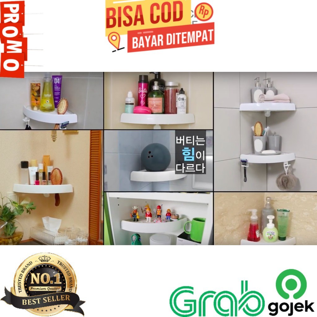 Jual RAK KAMAR MANDI KOREA STYLE Magic Corner Shelf Rak Sudut Gantung ...