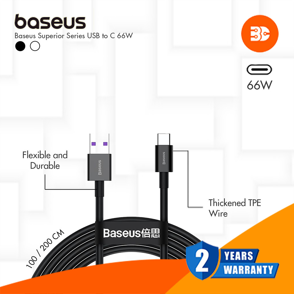 Jual BASEUS Charging Cable Superior Series USB to C 66W | Shopee Indonesia