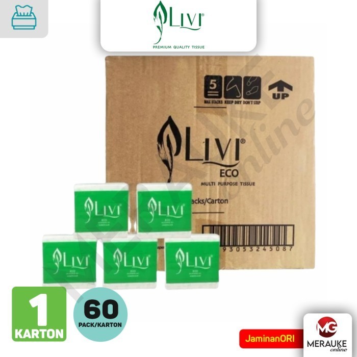 Jual LIVI Eco Tissue Multipurpose 150s (1 KARTON isi 60 Pak) | Shopee ...