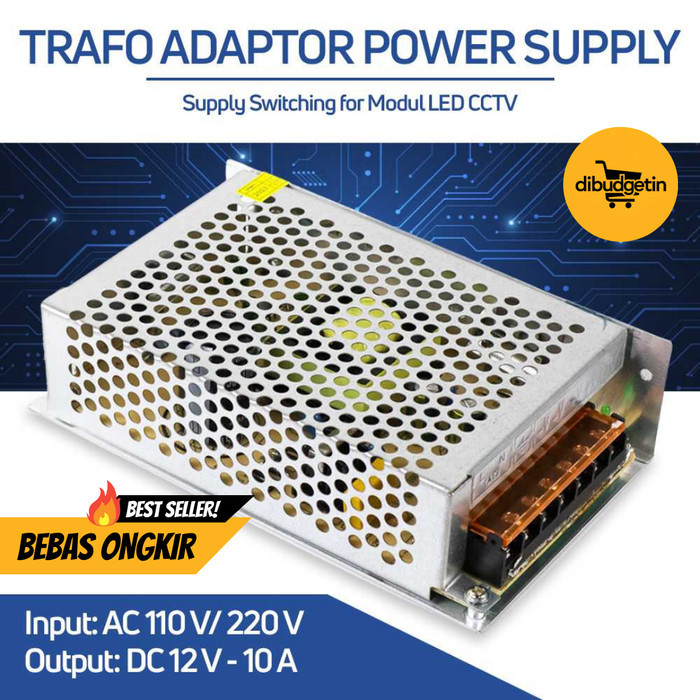 Jual Adaptor 12V 10A Power Supply Trafo for Modul LED CCTV - S-120-12 ...