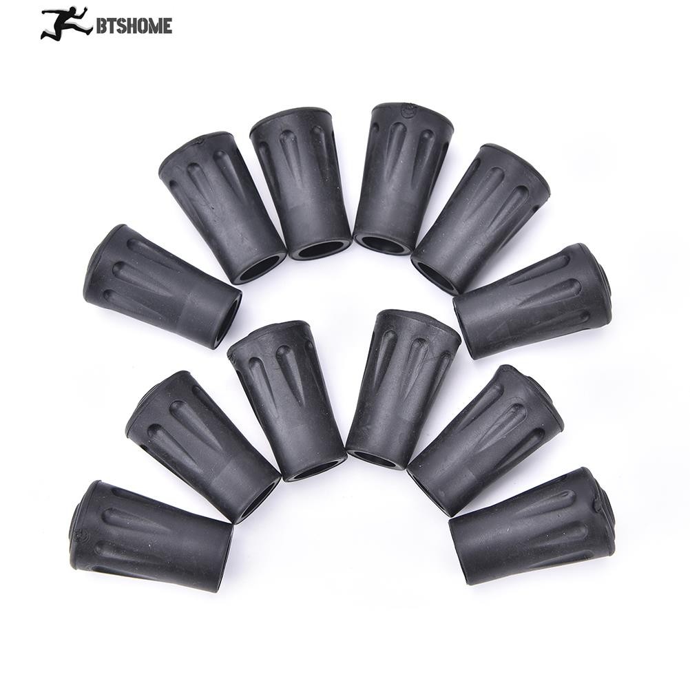 Jual 12Pcs Black Reinforced Rubber Tip End Cap Hammer Pole Hiking ...