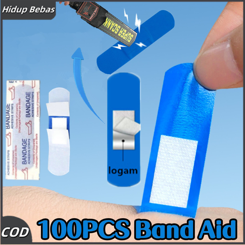 Jual 100PCS Plaster Luka Waterproof Band Aid Mengandung Logam ...