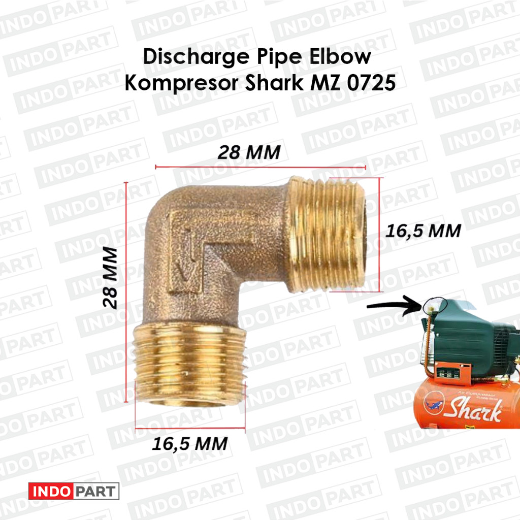 Jual Discharge Pipe Elbow Kompresor Shark MZ 0725 Kuningan | Shopee ...