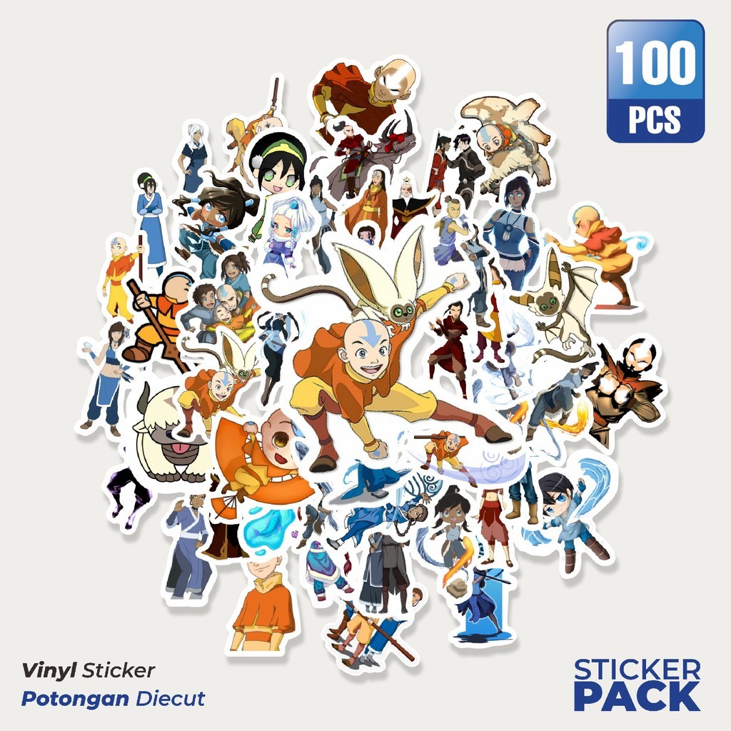 Jual 100 PCS STIKER Sticker Kartun Avatar: The Last Airbender Sticker ...