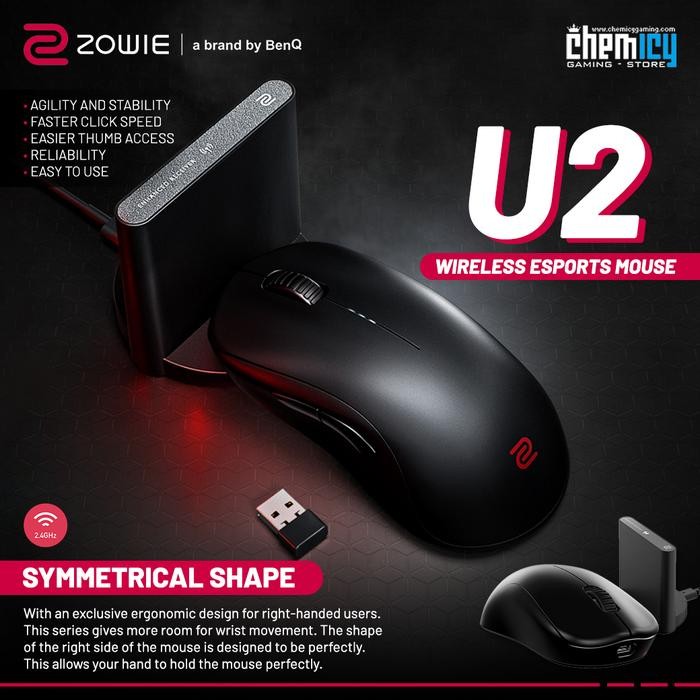 Jual Zowie BenQ U2 / U-2 Symmetrical Wireless Gaming Mouse | Shopee ...